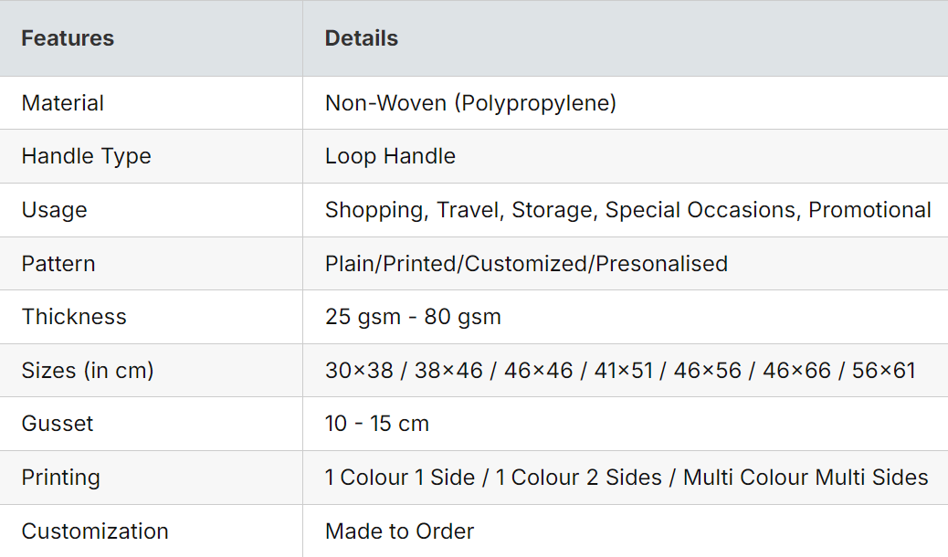 Loop Handle Non Woven Bag - Small Promotional Bag | Bags4real